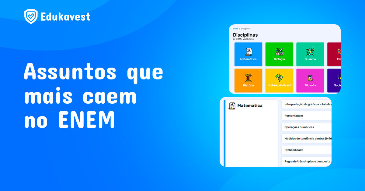 Assuntos que mais caem no Enem | Edukavest